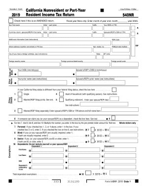 CA FTB NR Fill Out Tax Template Online