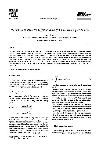 pdf mass flux and effective migration velocity in electrostatic
