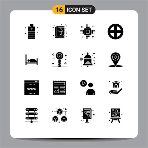 user interface pack of 16 basic solid glyphs of interior door education