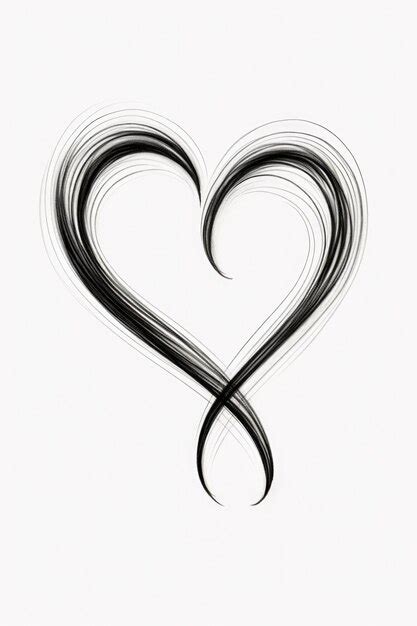 Dibujo Simple De Corazón En Blanco Y Negro Versátil Para Varios