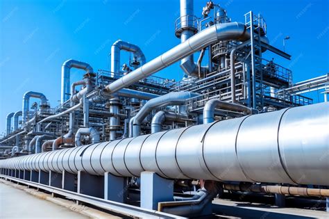 Premium Photo A Large Industrial Factory With Pipes And Tubes