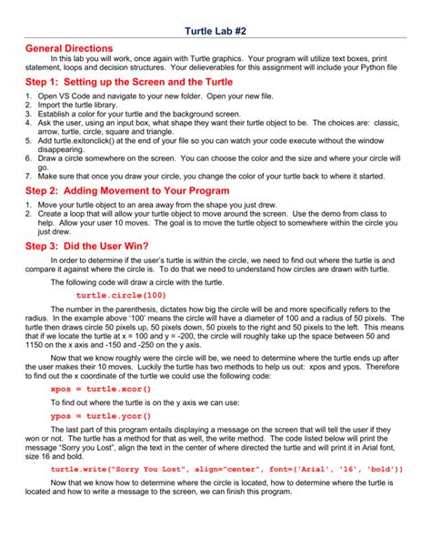 Turtle Graphics Lab Assignment