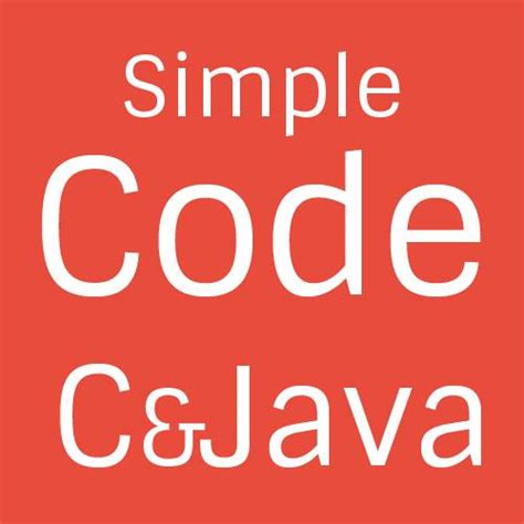 Simple Code C Java