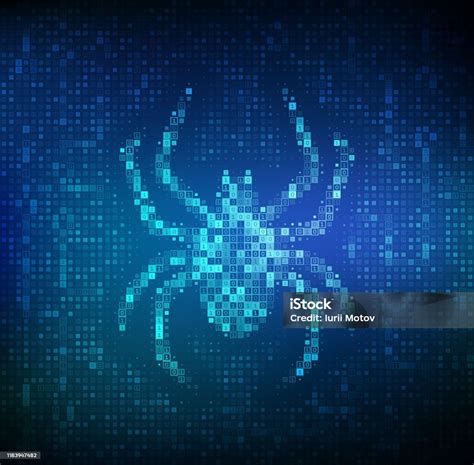 바이러스 위험 징후 바이러스가 검색되었습니다 이진 코드로 만든 컴퓨터 버그 해킹 디지털 바이너리 데이터 및 스트리밍 디지털 코드