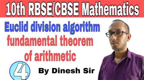 10th euclid division algorithm fundamental theorem of arithmetic lect