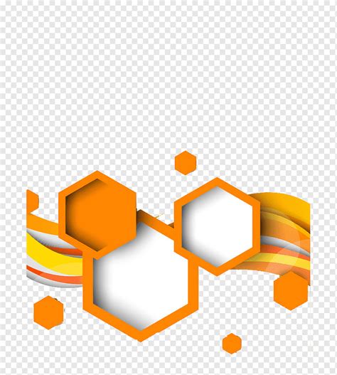 Orange And White Waves Illustration Hexagon Geometric Shape Geometry