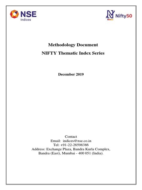 Method Nifty Thematic Indices Pdf Stock Market Index Stocks