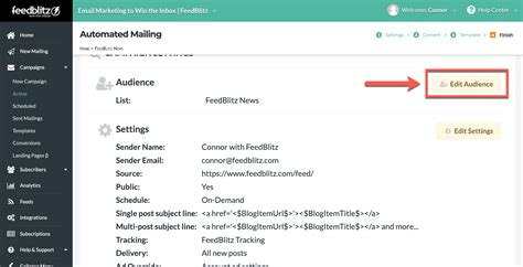 shaping an rss based campaign using audience filtering accel feature