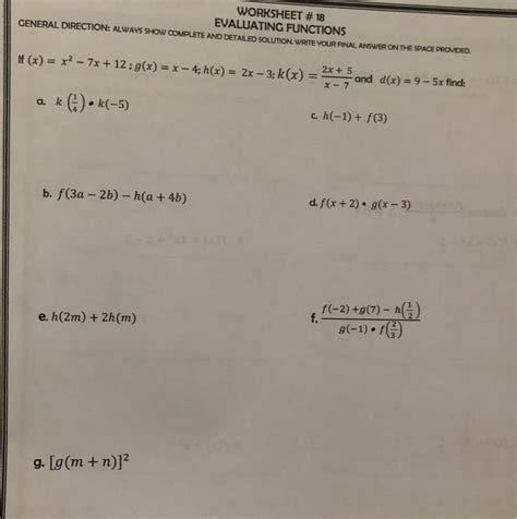Evaluating Functions Worksheet Answers Task Card Activity