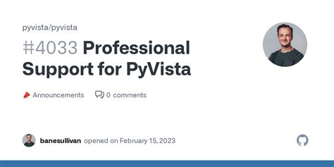 Professional Support For Pyvista · Pyvista Pyvista · Discussion 4033 · Github