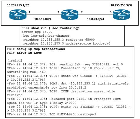 Refer To The Exhibit The Administrator Is Troubleshooting A Bgp Peering Between Pe1 And Pe3