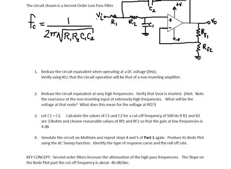 Solved The Circuit Shown Is A Second Order Low Chegg