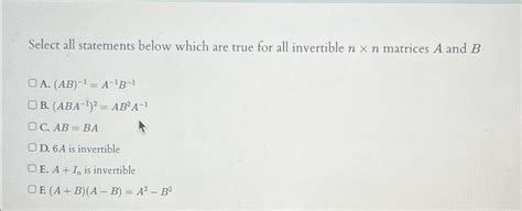 solved select all statements below which are true for all