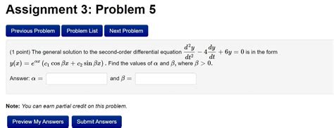 Solved Assignment 3 Problem 5 Previous Problem Problem List