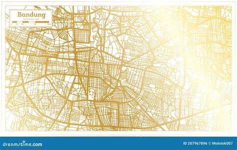 Bandung Indonesia City Map In Retro Style Outline Map Cartoon Vector