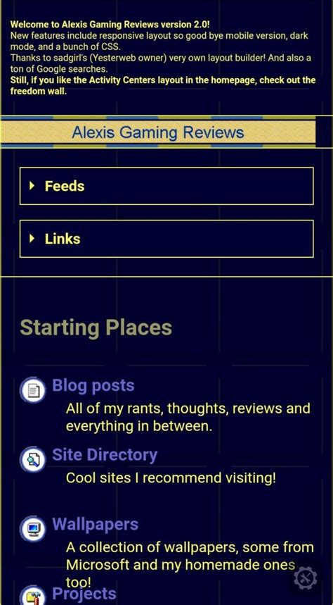 wip my website s overhauled layout r neocities