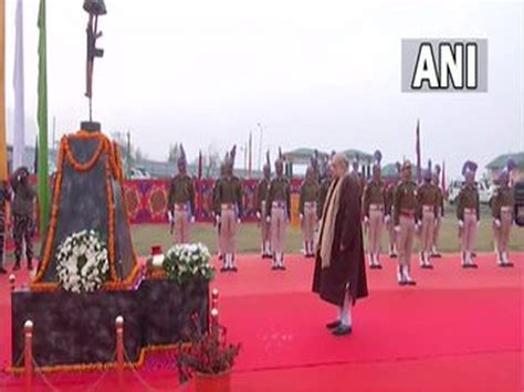 J K Amit Shah Pays Tribute To 40 Crpf Jawans Killed In 2019 Pulwama