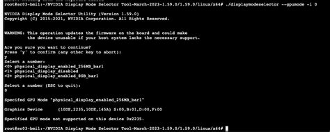 a40 displaymodeselector gpumode graphics specified gpu mode not
