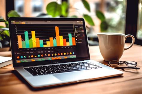 Premium Ai Image Business Analytic Presentation Laptop Screen