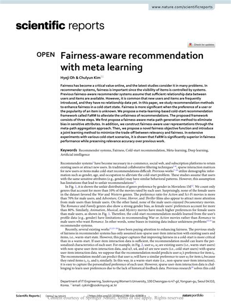 Pdf Fairness Aware Recommendation With Meta Learning