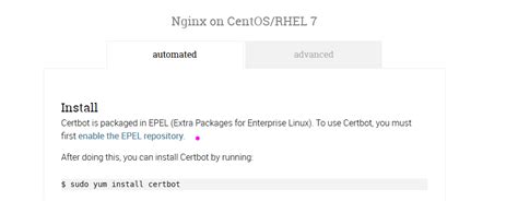 Certbot Nginx Plugin Not Available For Centos 7 Server Lets Encrypt Community Support