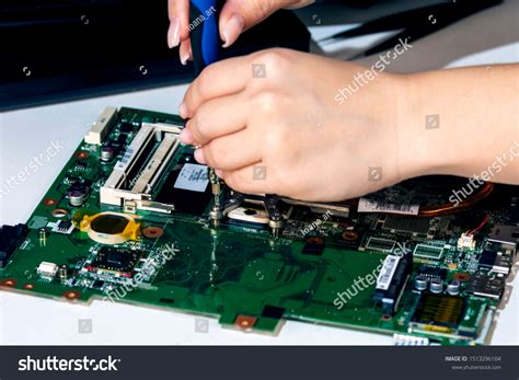 Woman Engineer Replace Cpu Laptop Motherboard Stock Photo 1513296104 Shutterstock