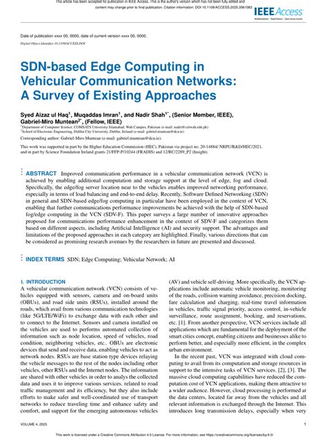 Pdf Sdn Based Edge Computing In Vehicular Communication Networks A
