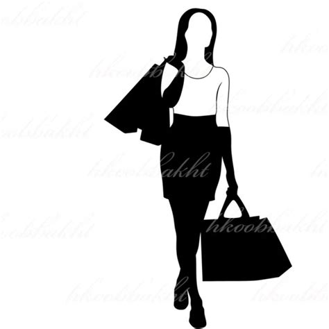خرید و قیمت دانلود طرح وکتور زن با دامن کوتاه و پاکت های خرید و لباس آستین کوتاه جهت طراحی تراکت