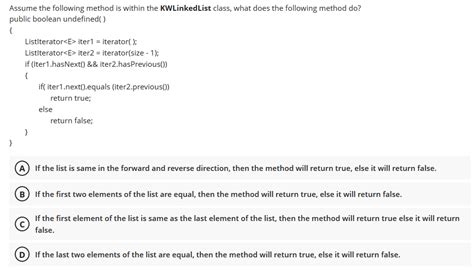 Solved Assume The Following Method Is Within The Kwlinked