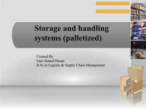 Storage And Handling Systems Palletized Pptx