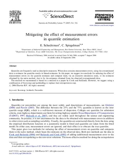 pdf mitigating the effect of measurement errors in quantile estimation