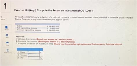 Solved 1 Exercise 11 1 Algo Compute The Return On