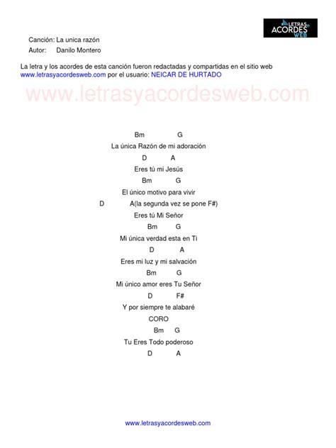 La Unica Razon Danilo Montero 1116 Pdf