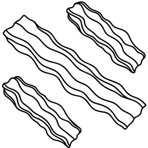 Aerial View Of Neatly Arranged Bacon Rashers On A White Background