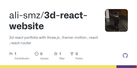 Github Ali Smz3d React Website 3d React Portfolio With Threejs