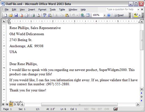 Working With Microsoft Office Word S XML