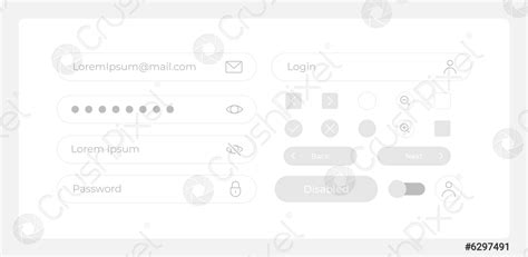 Personal Account Setting Ui Elements Kit Stock Vector 6297491
