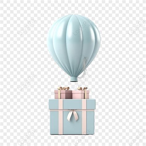 고립 된 열린 선물 상자가있는 3d 렌더링 공기 풍선휴양더운 Png 일러스트 무료 다운로드 Lovepik