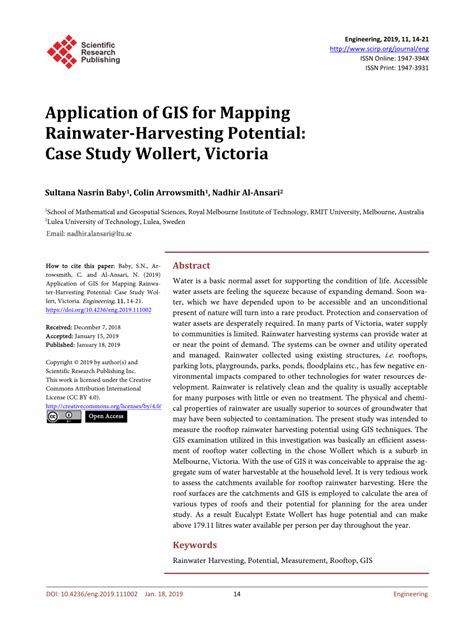 Pdf Application Of Gis For Mapping Rainwater Harvesting Potential