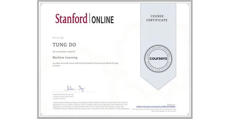 Tung Thomas Do On Linkedin Completion Certificate For Machine Learning