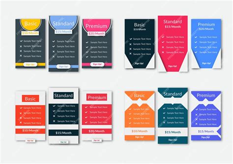Premium Vector Modern Pricing Table Design Big Set Table Price Comparison Design Template