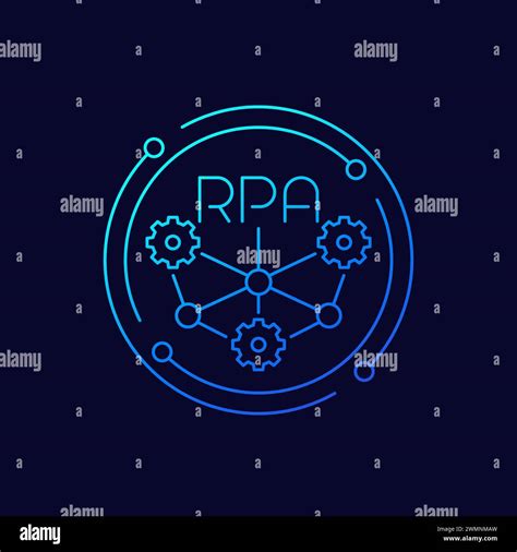 Rpa Icon Robotic Process Automation Linear Design Stock Vector Image