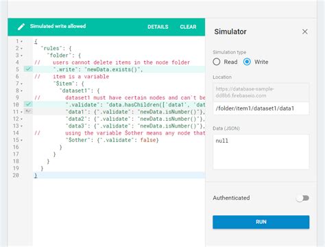 Firebase Database Delete Security Rules Stack Overflow