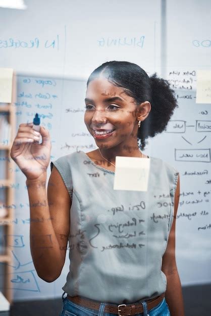 Premium Photo Project Manager Writing On A Whiteboard To Plan Ideas