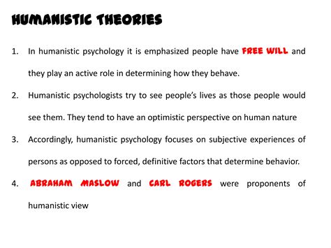Humanistic Theories Pptx Science