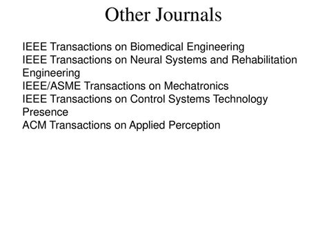Robotics Conferences And Journals Ppt Download