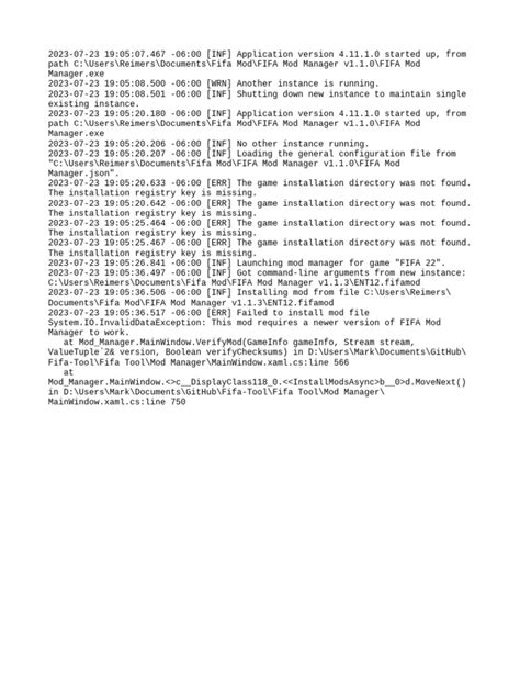 fifa mod manager log20230723 pdf