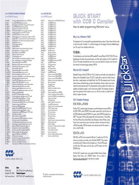 Quick Start With Ccs C Compiler Pdf Pic Microcontroller