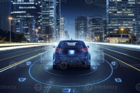 Ai Generated Modern Smart Car Technology Intelligent System Using Heads Up Display Hud