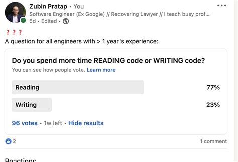 zubin pratap on linkedin the results confirm my suspicions the reason